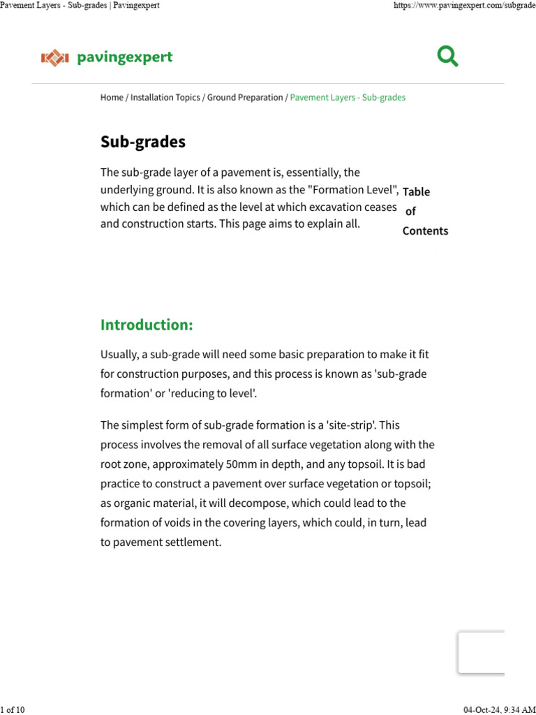 Pavement Layers - Sub-Grades - Pavingexpert | PDF