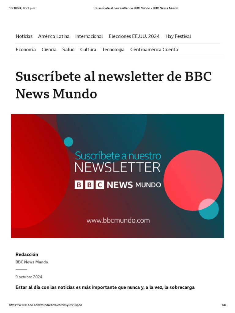 Suscríbete Al Newsletter de BBC Mundo - BBC News Mundo | PDF