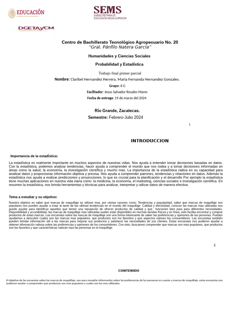 Proyecto Final de Probabilidad y Estadistica | PDF