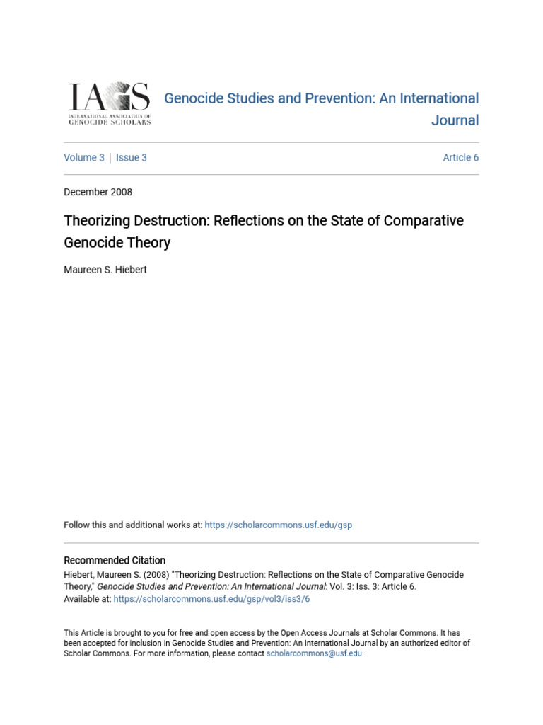 Comparative Genocide Theory | PDF