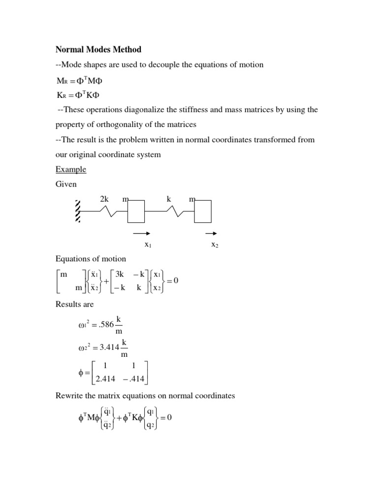 Normal Mode 1 | PDF | Normal Mode | Linear Algebra