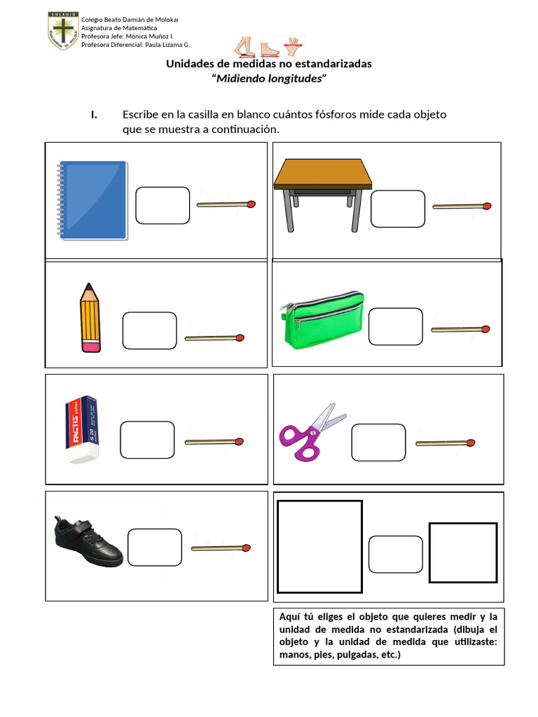 Ficha Unidades de Medidas No Estandarizadas | PDF