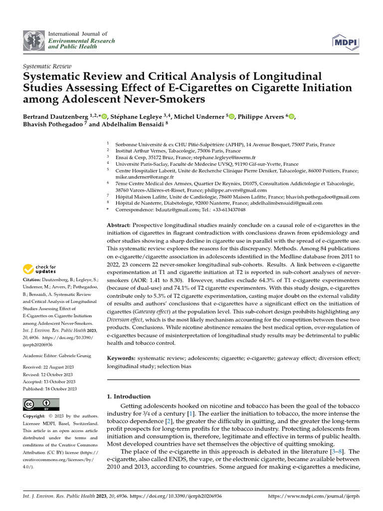 Systematic Review and Critical Analysis of Longitudinal Studies | PDF
