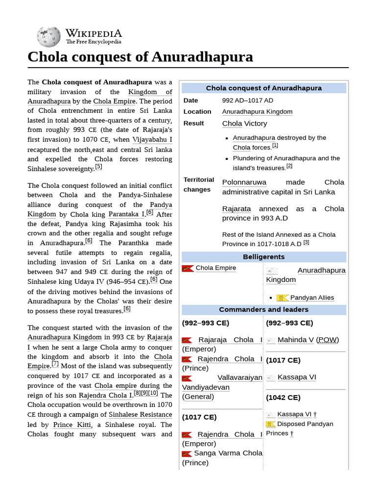 Chola_conquest_of_Anuradhapura | PDF