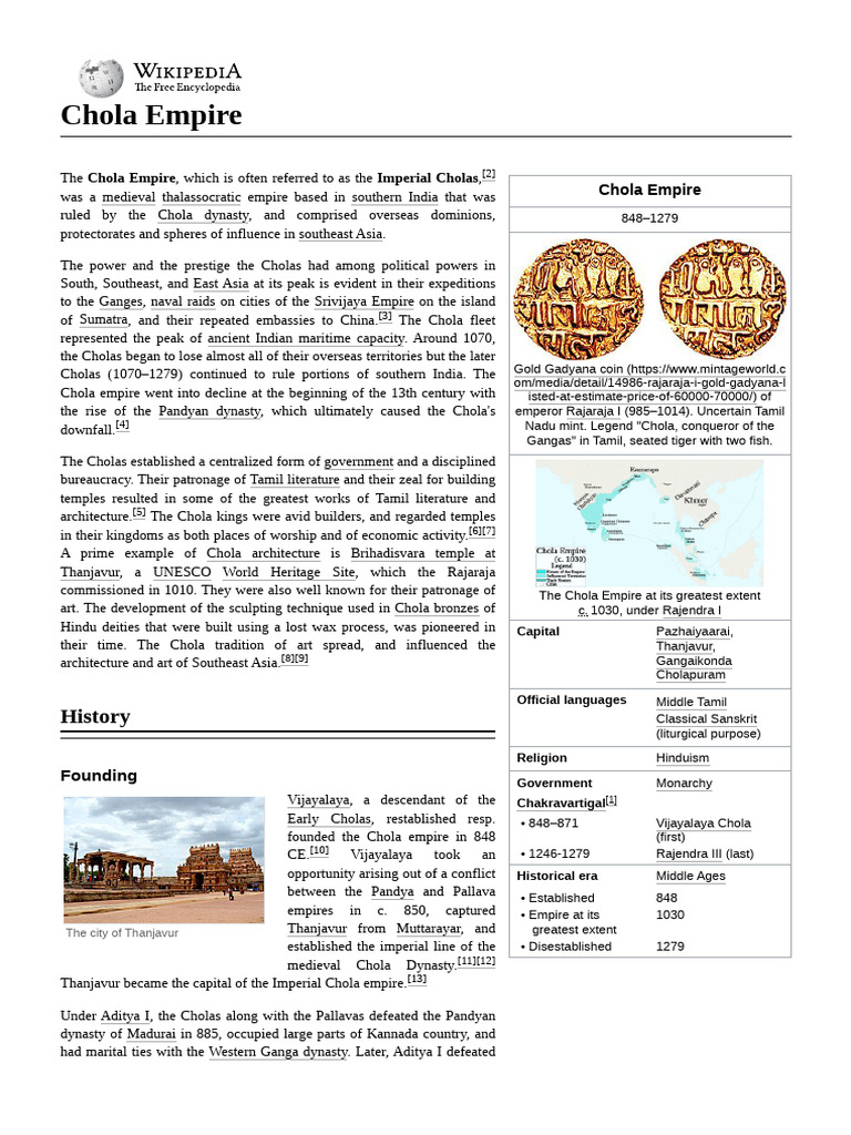 Chola Empire | PDF