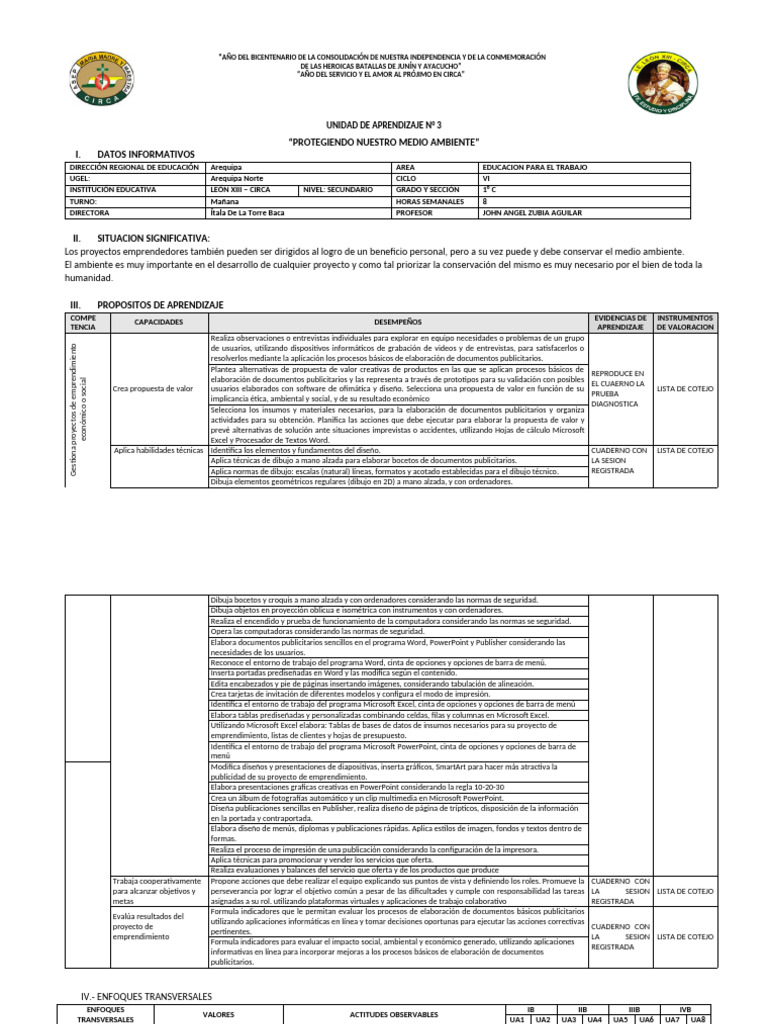 Unidad 3 Ept Leon Xiii 2024 | PDF