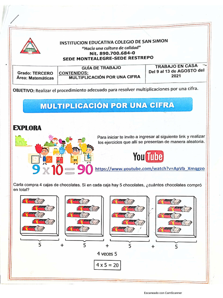 Multiplicacion Por Una Cifra | PDF
