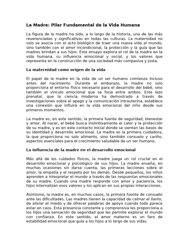 Ensayo a La Madre | PDF