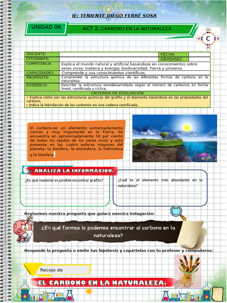 B-3º Act 2 Cyt Und 6 | PDF | Carbón | Moléculas