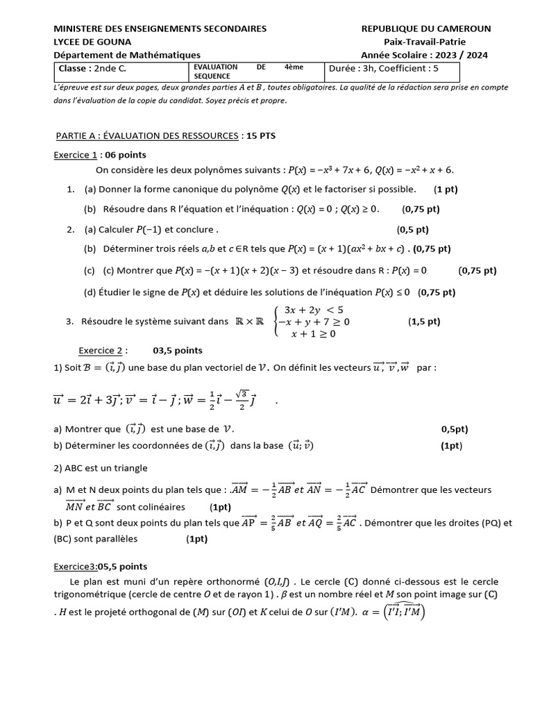 Maths 2ndec NW | PDF