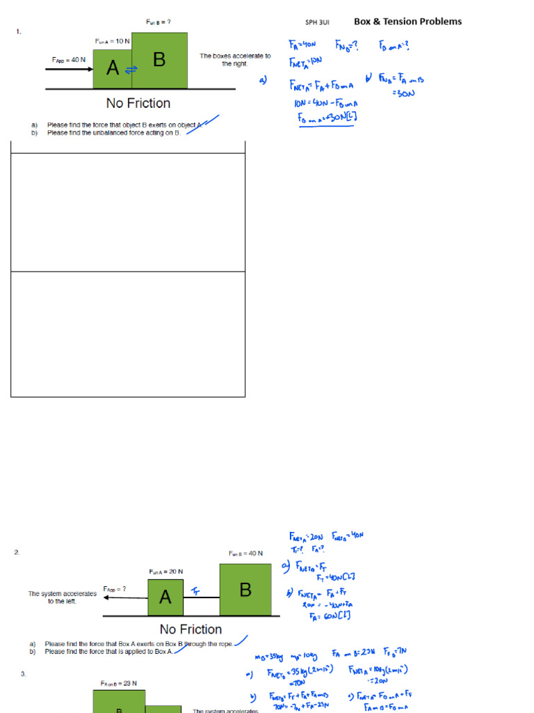 Boxes & Tension - 6 Problems | PDF