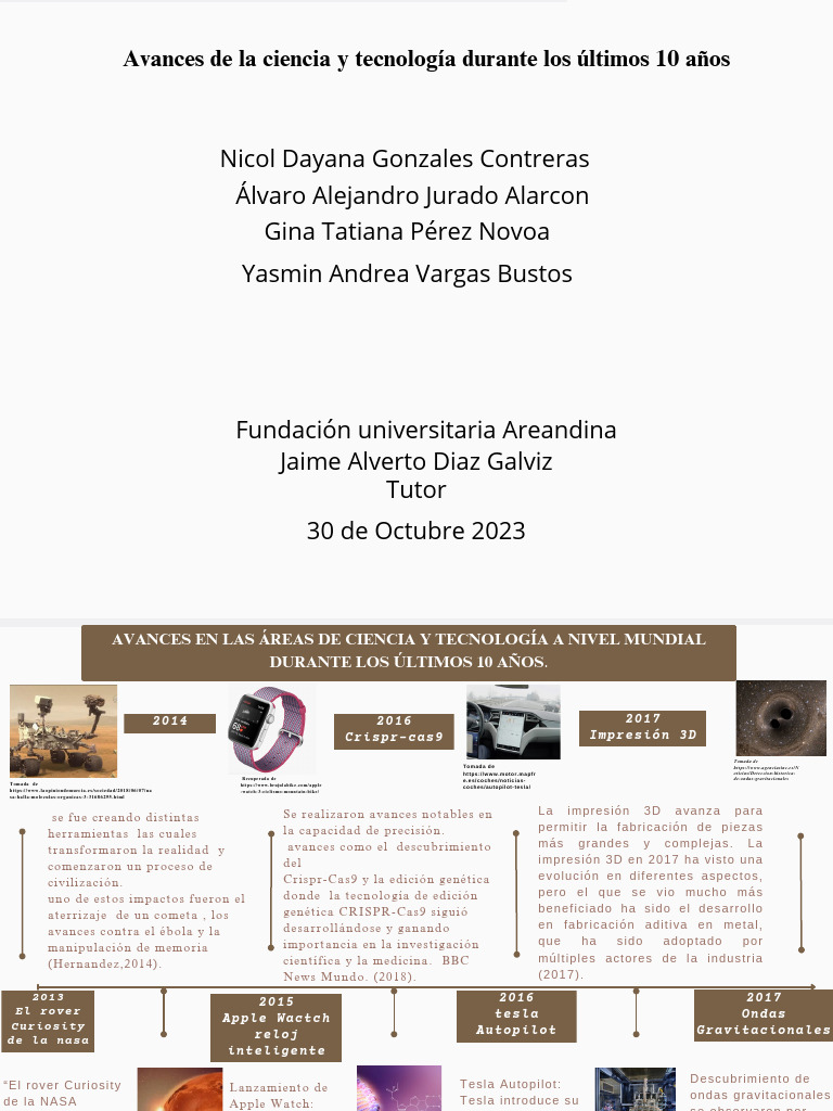 Linea Del Tiempo Avances de La Ciencia y La Tecnologia | PDF