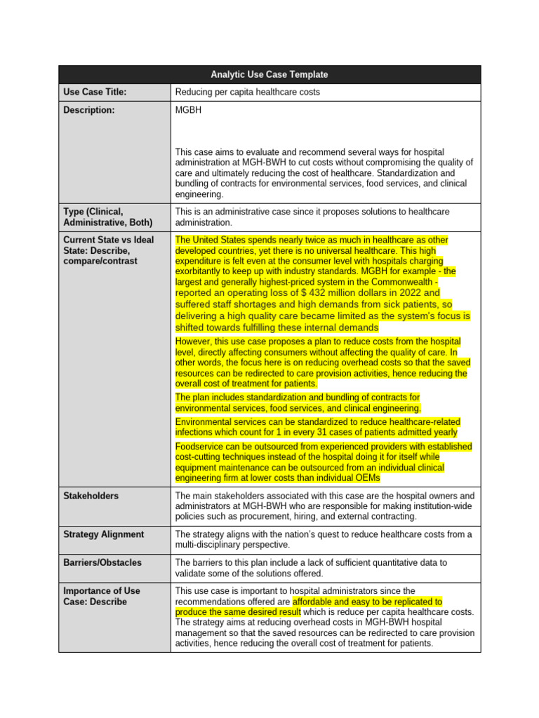 Use Case Template - Revised | PDF