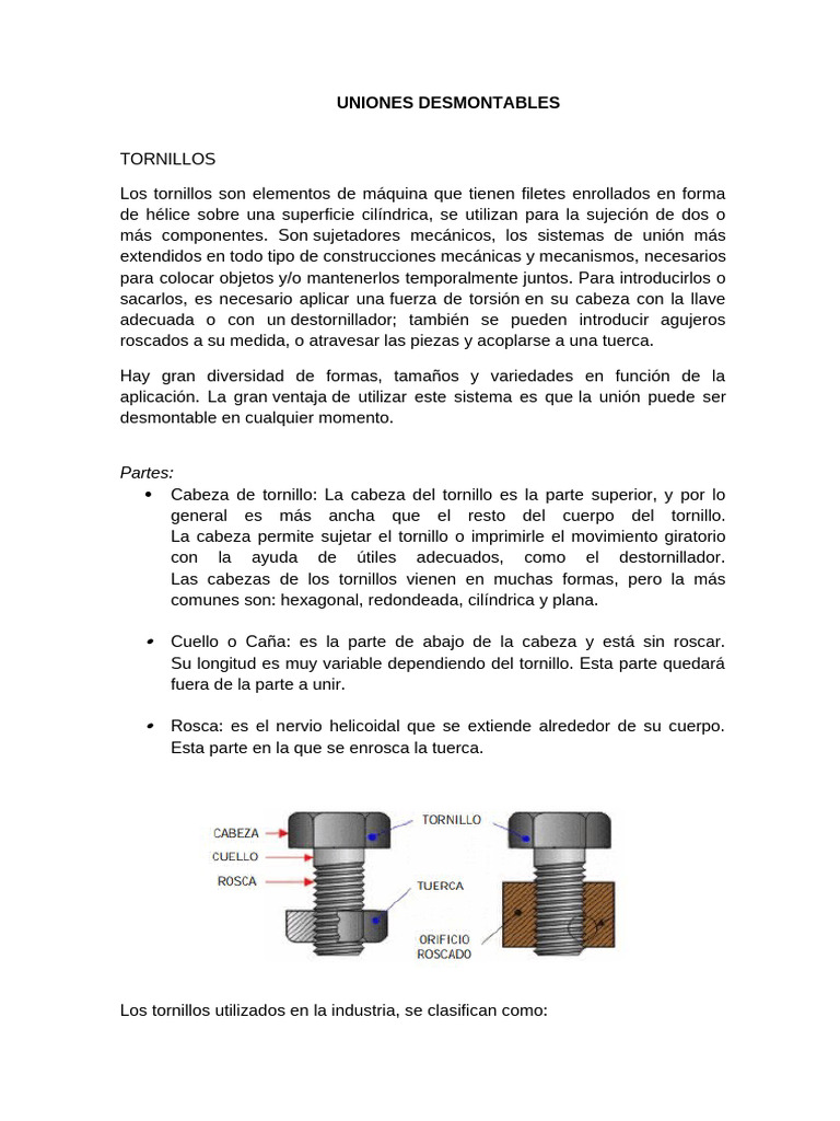 6 Uniones Desmontables | PDF