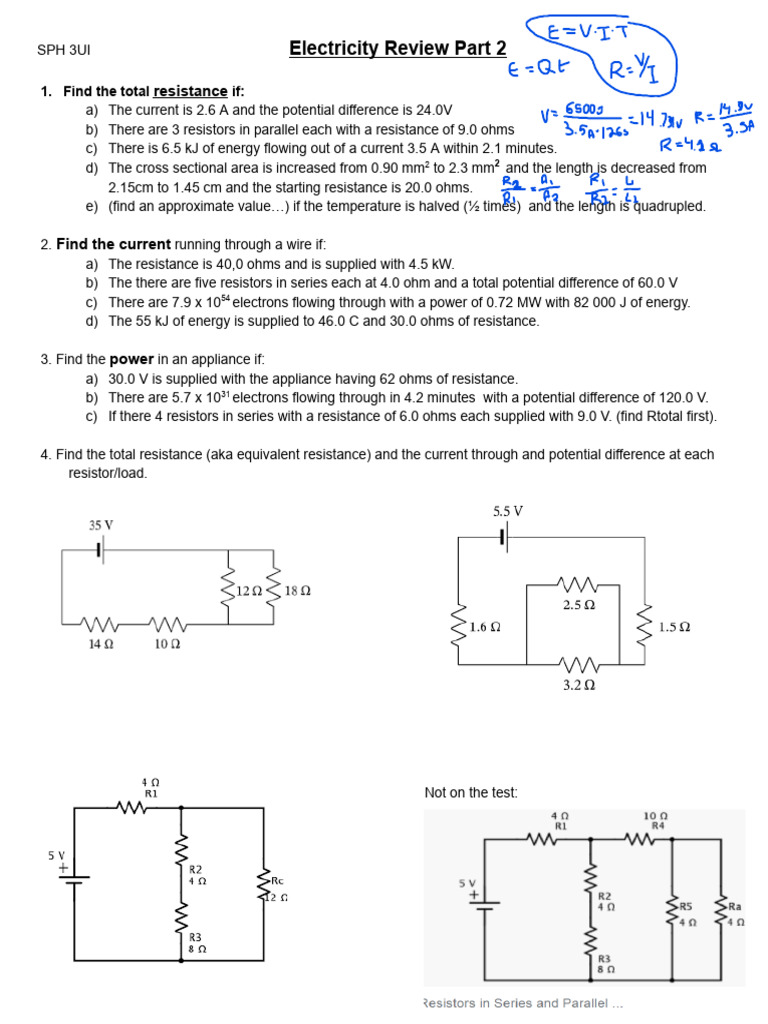 Electricity Review Part 2 | PDF