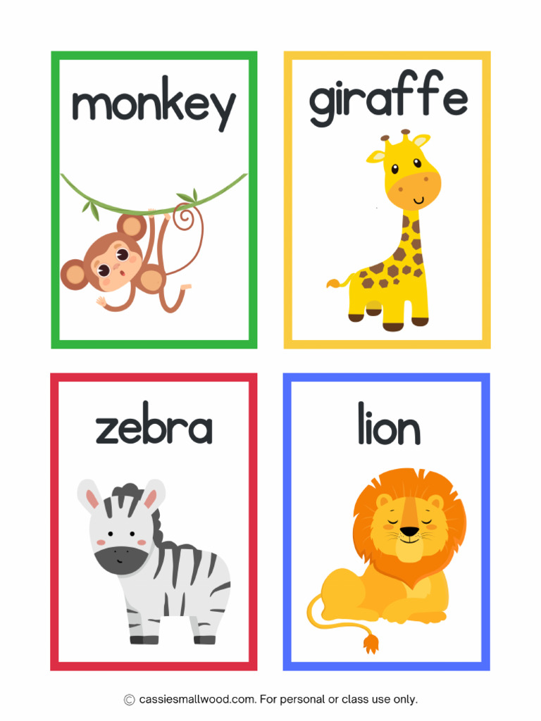 Zoo Animal Flashcards To Print-4 | PDF