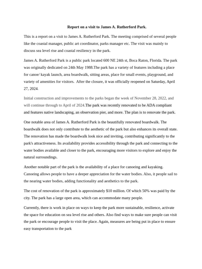 Rutherford Park | PDF