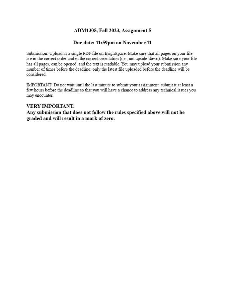 ADM1305 2023 Assignment5 | PDF
