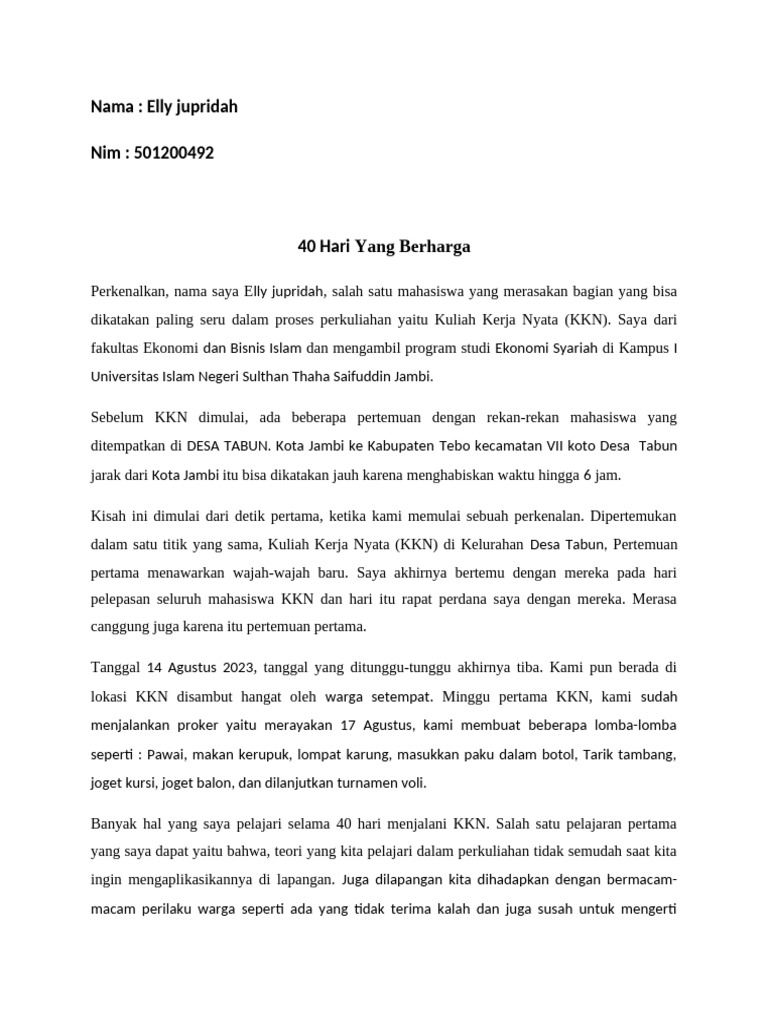 Elly Essay KKN | PDF