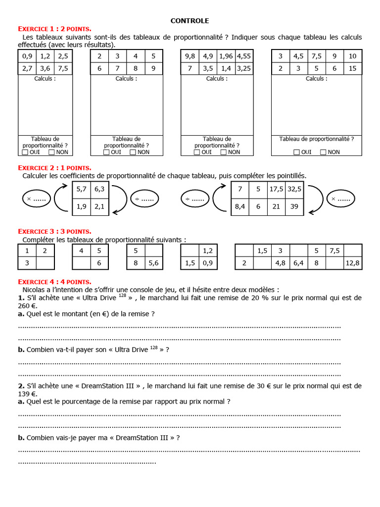Corrigé du contrôle de maths CP | PDF