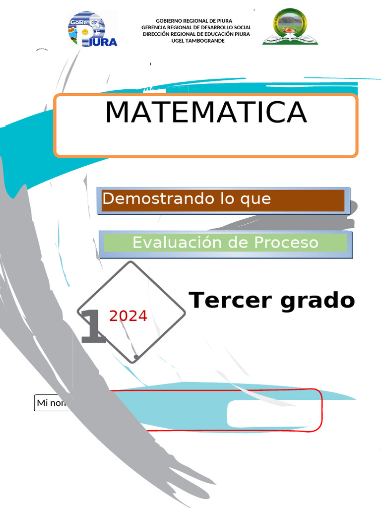 3er Grado MATEMATICA EVAL. PROCESO - TALLER JULIO | PDF