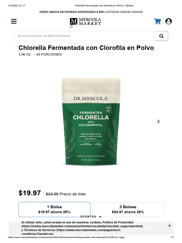 Chlorella Fermentada Con Clorofila en Polvo (1 Bolsa) | PDF