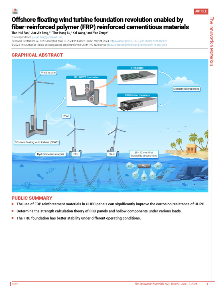 Offshore Floating Wind Turbine Foundation Revolution Enabled by Fiber ...