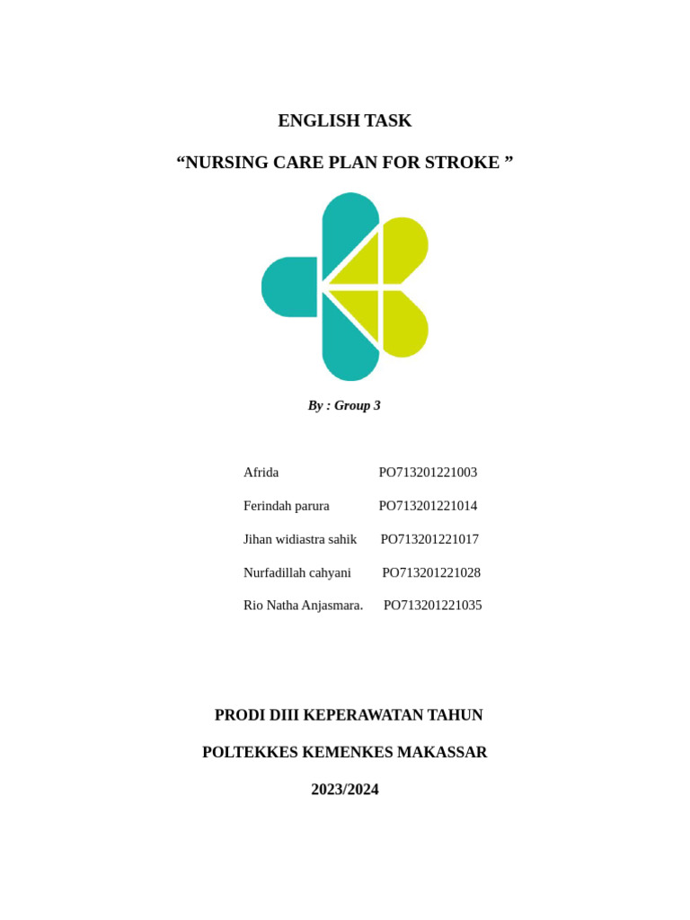 Group - 3 - NURSING CARE PLAN FOR STROKE | PDF