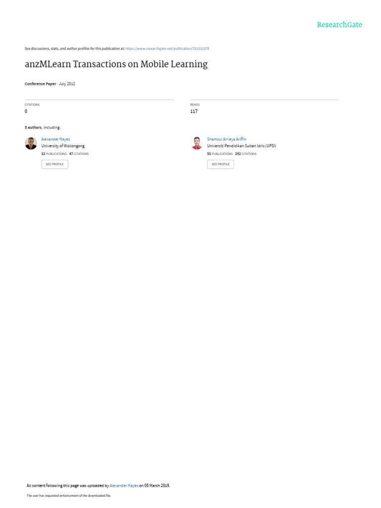MLearn Transactions On Mobile Learning | PDF