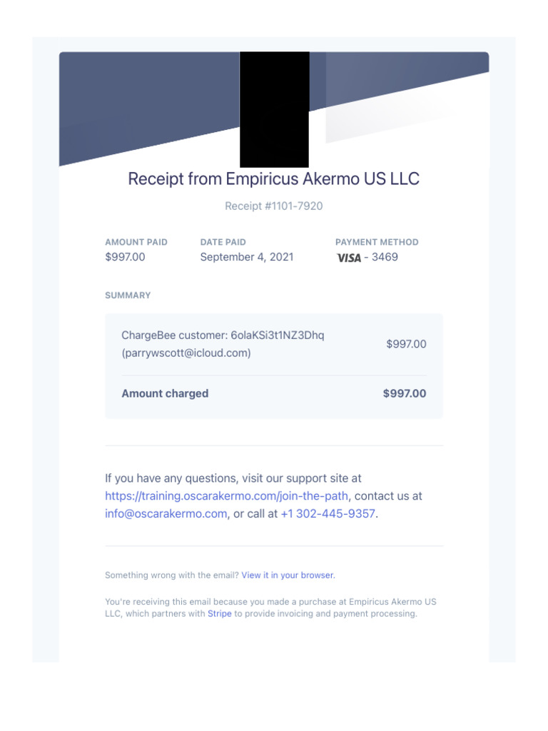 Your Empiricus Akermo US LLC Receipt (#1101-7920) | PDF