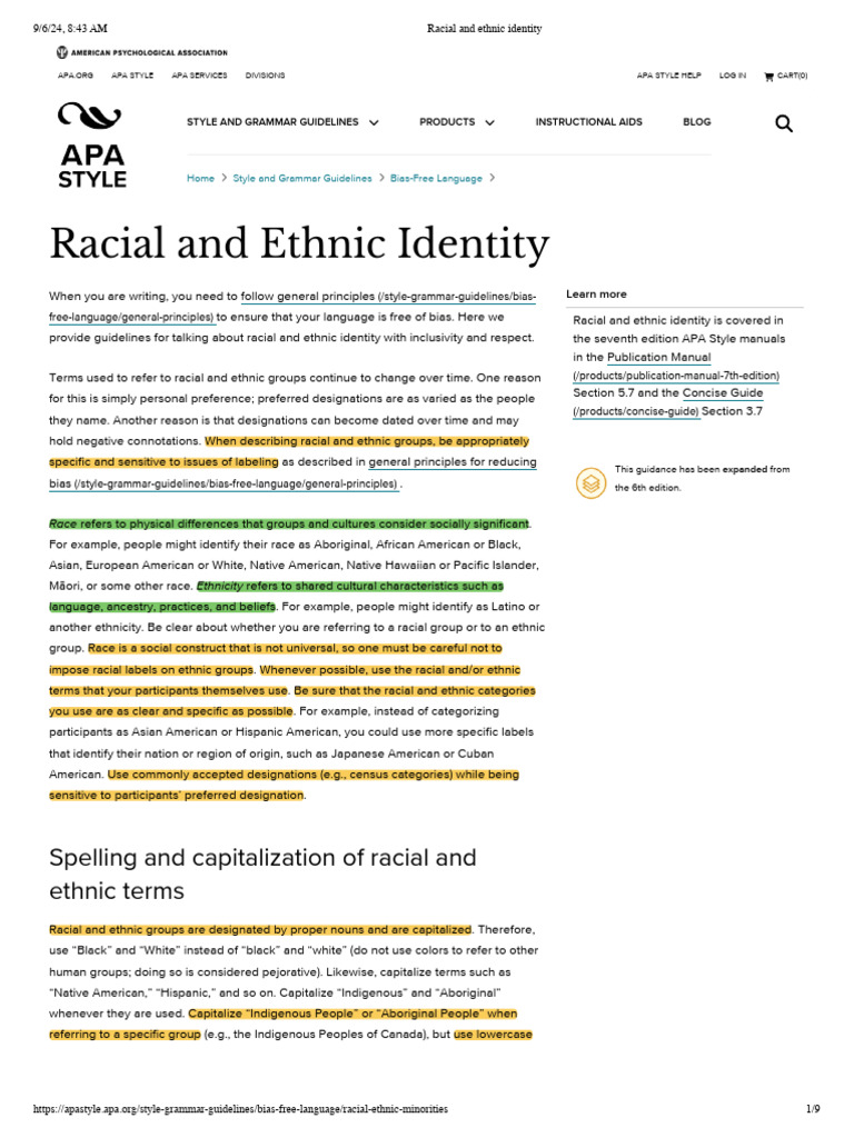 Racial and Ethnic Identity | PDF