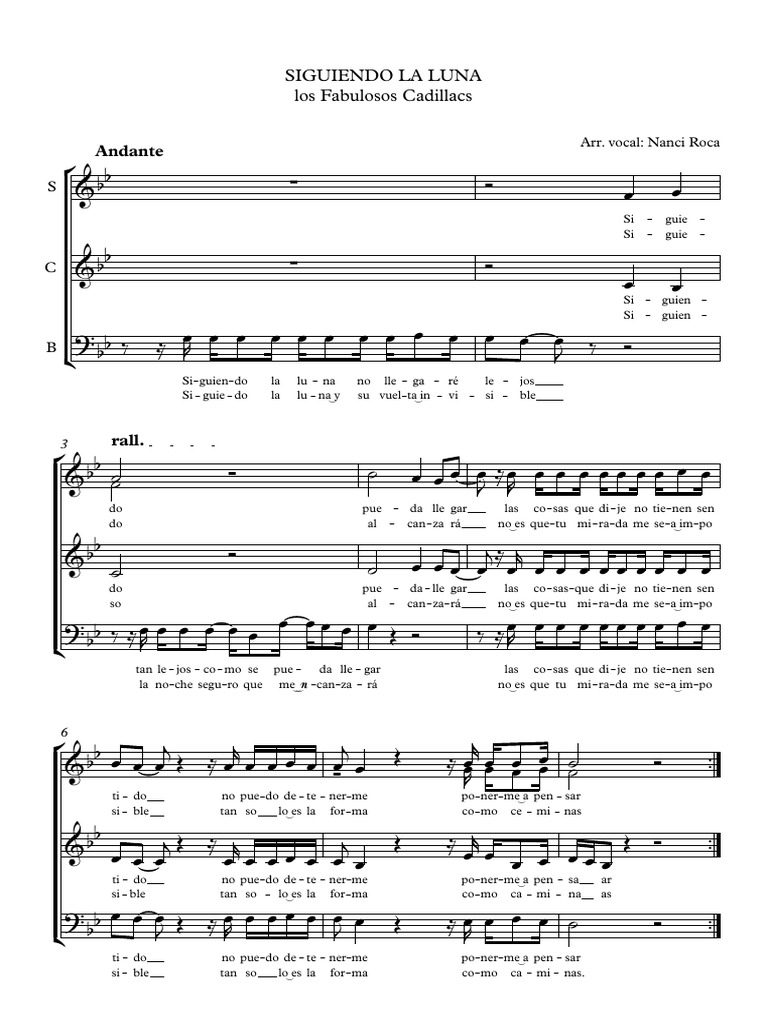 Siguiendo La Luna - Partitura Completa | PDF