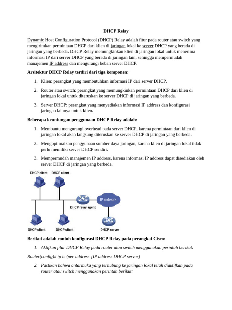 MENGEVALUASI DHCP RELAY | PDF