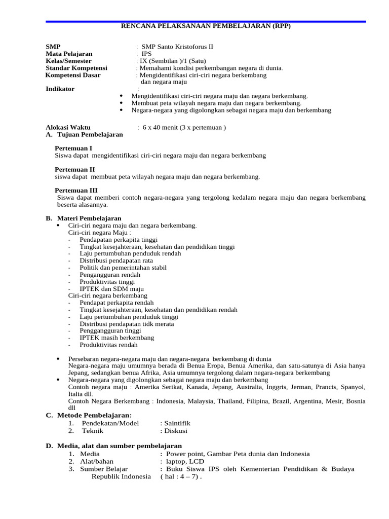 Contoh RPP | PDF