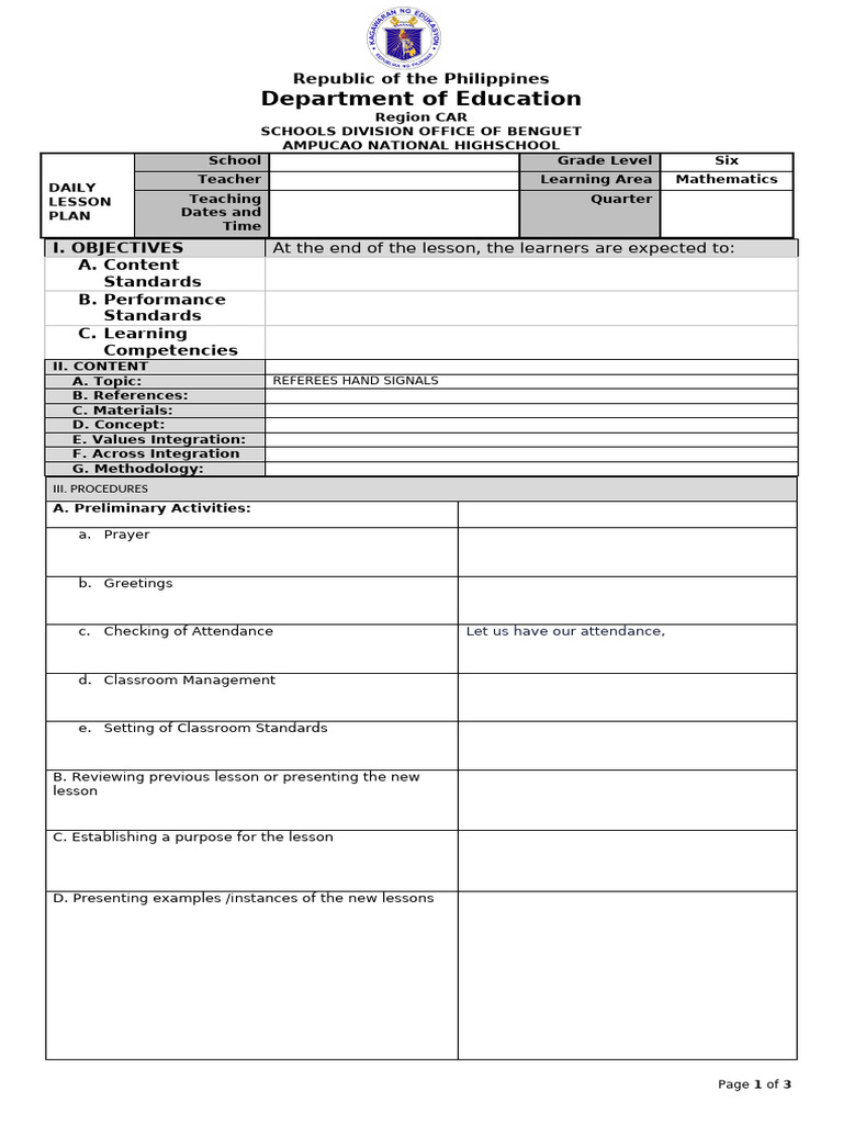 Daily Lesson Plan G9 August 14 | PDF | Lesson Plan | Teachers
