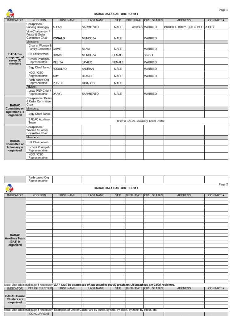 4-Badac Data Capture Forms | PDF