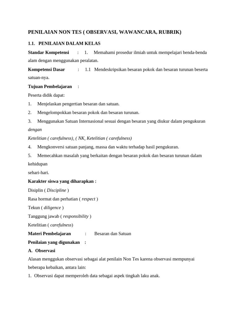 Non-Test Assessment Methods | PDF
