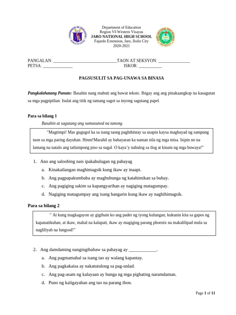 pre-post-test-in-filipino-pdf