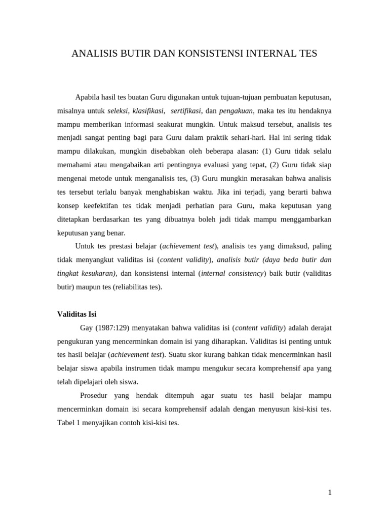Analisis Butir | PDF