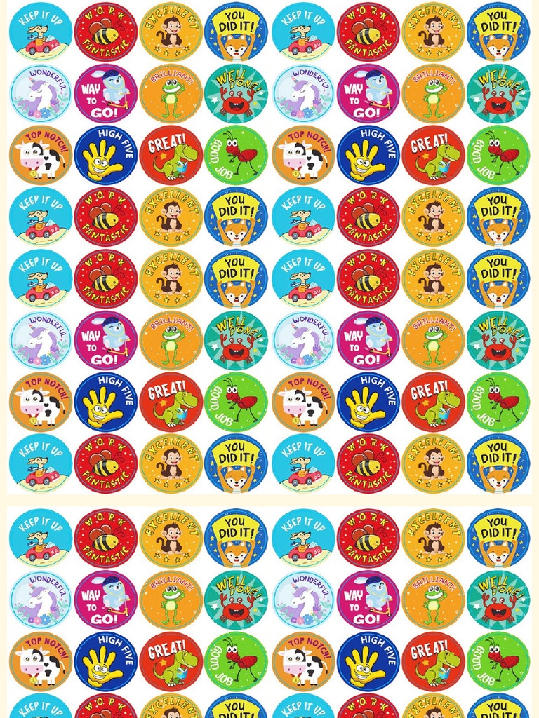 Yellow Stickers Class Reward Chart | PDF