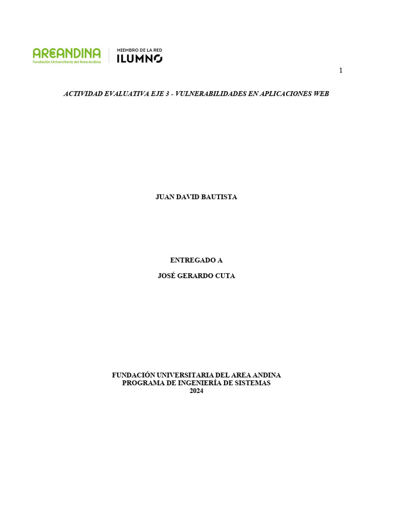 Actividad Evaluativa Eje 3 - Seguridad en Aplicaciones | PDF