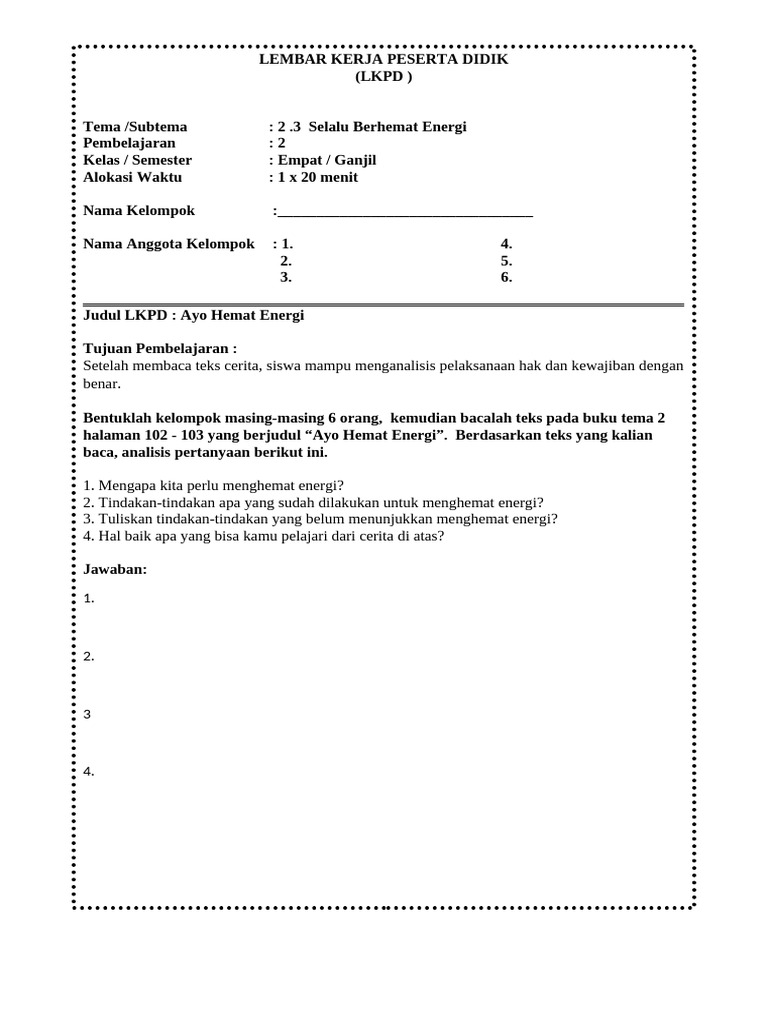 LKPD Tema 2 Sub 1 PB 2 | PDF