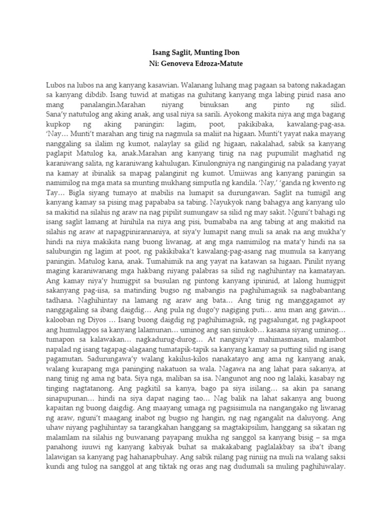 Isang Saglit, Munting Ibon | PDF