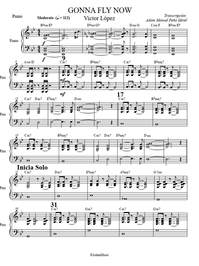 Gonna Fly Now - Piano | PDF