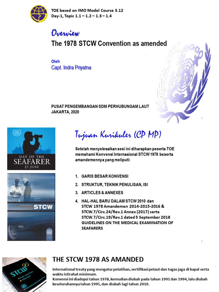 D-1 TOE 02 The STCW Convention As Amended | PDF