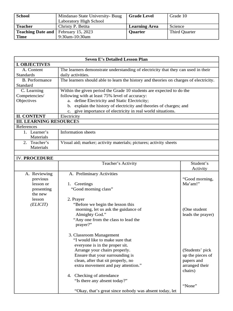 School Grade Level Teacher Learning Area Teaching Date and Time Quarter ...