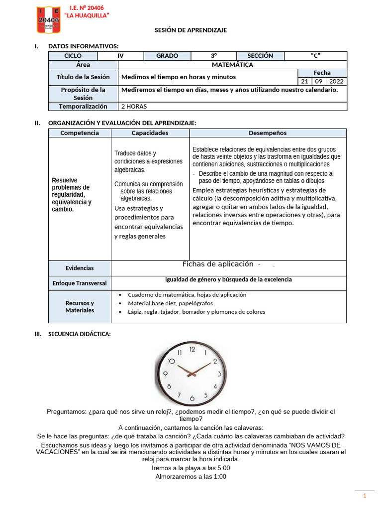Matem - Medimos El Tiempo Utilizando Nuestro Calendario | PDF