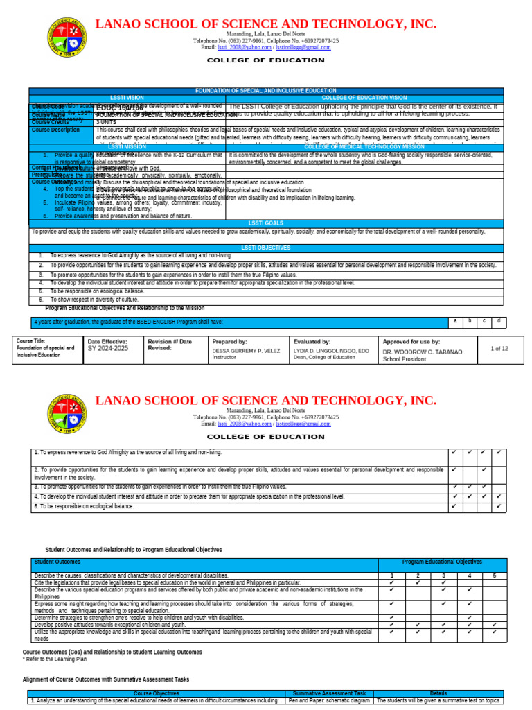 Foundation of Special Education Course | PDF | Educational Assessment ...