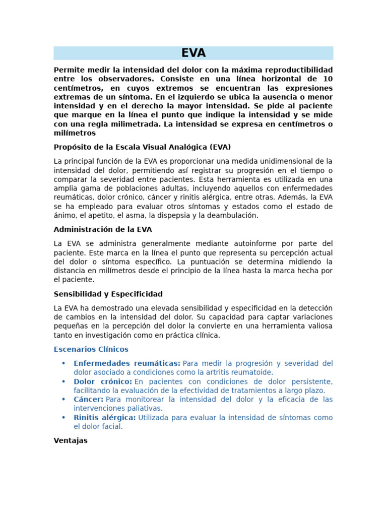 Escalas Eva y Rmc | PDF