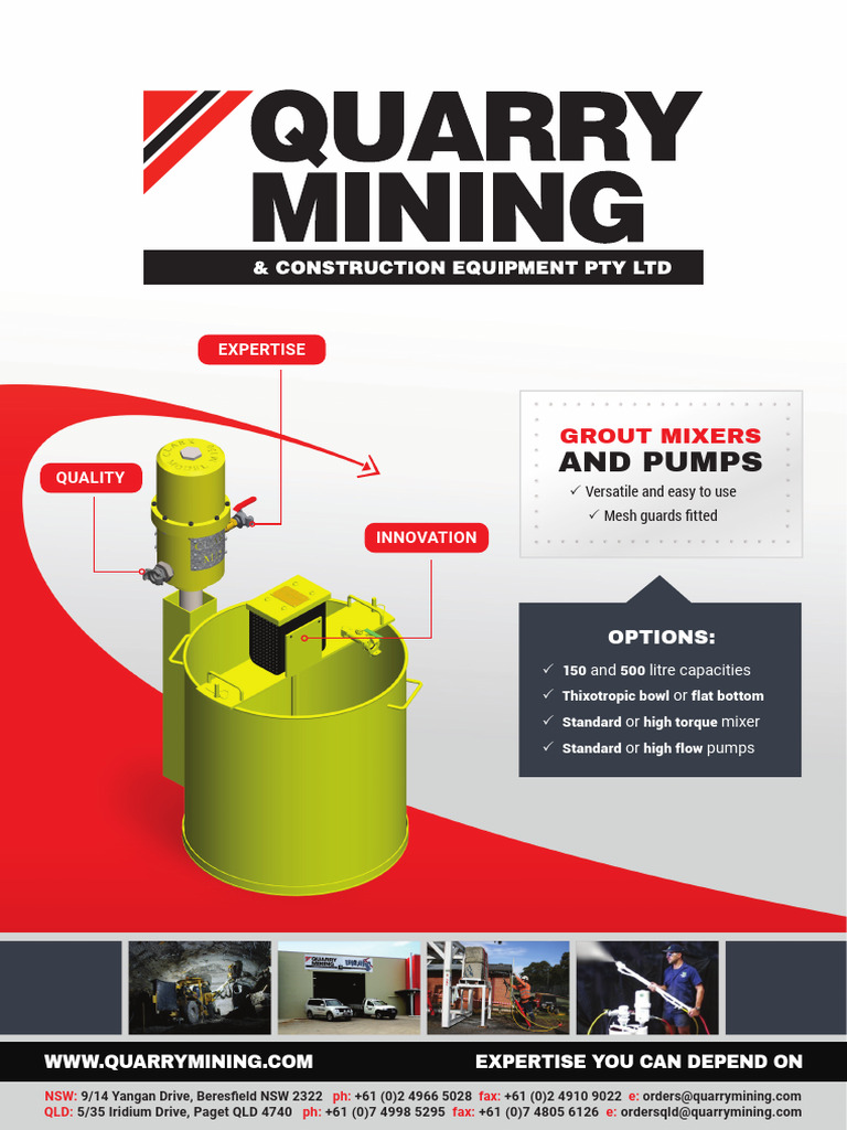 Clarks Combined Grout Mixer and Pump Flyer | PDF